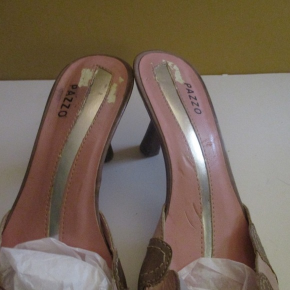 PAZZO | Shoes | Vintage Pazzo Pink Taupe Suede Pointed Toe Slides ...